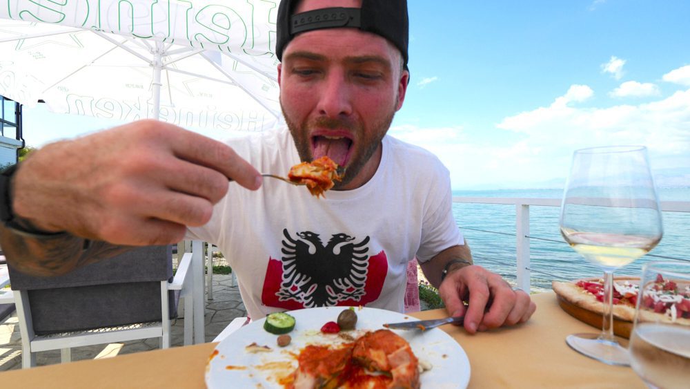 VIDEO: Fresh Albanian Fish on Lake Shkodër!! Salt Baked Fish & Tava ...